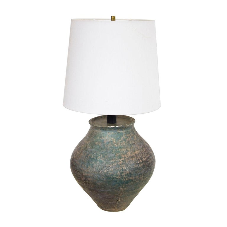 Blue-Green Ceramic Table Lamp For Sale at 1stDibs