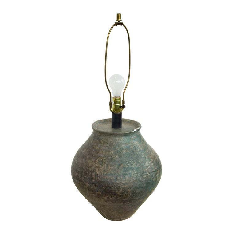 Blue-Green Ceramic Table Lamp For Sale at 1stDibs
