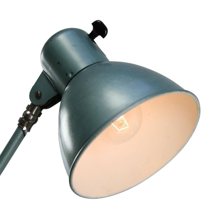 Blue Green German Metal Vintage Industrial Work Desk Light by SIS at ...