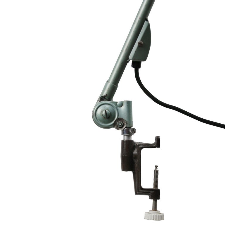 Blue Green German Metal Vintage Industrial Work Desk Light by SIS at ...