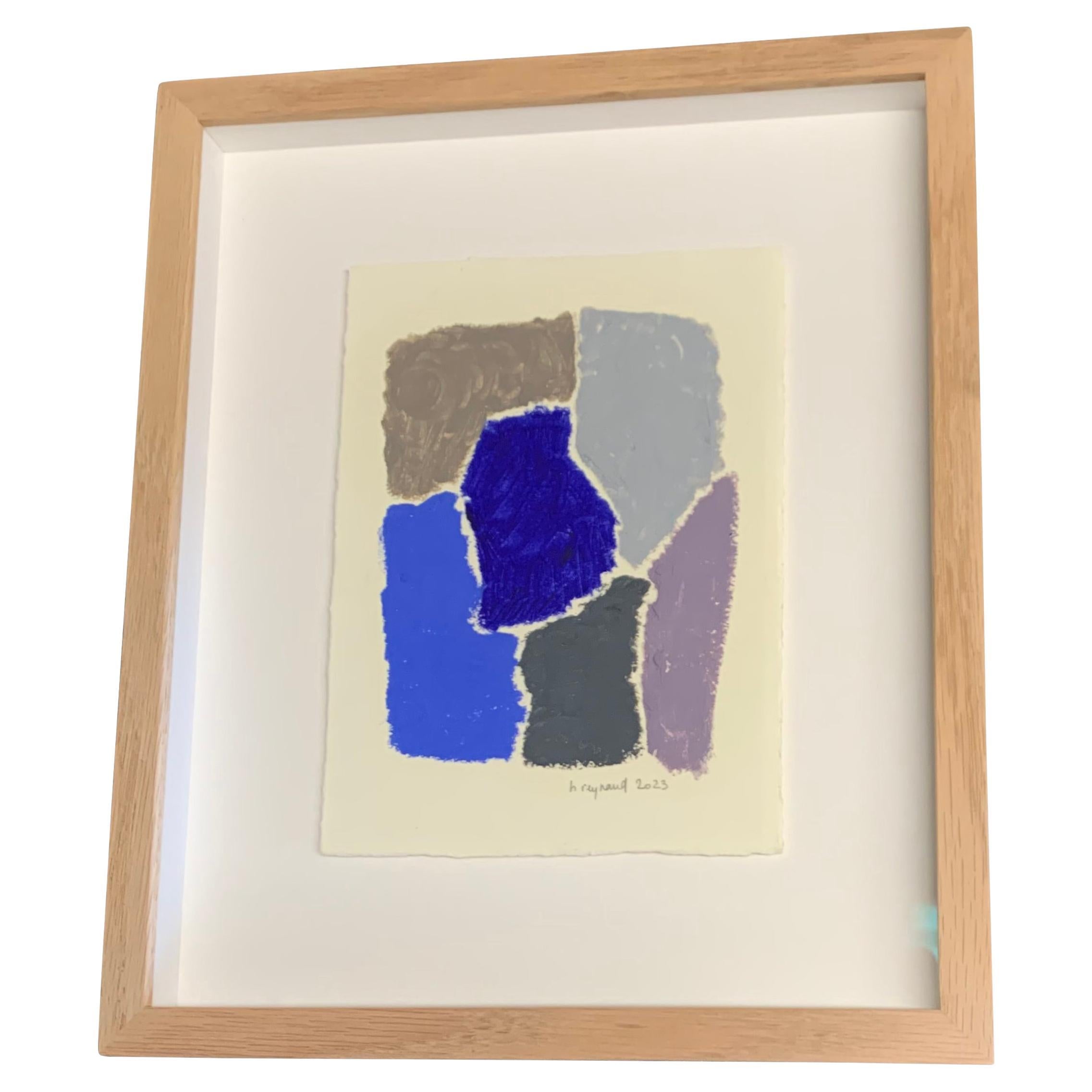 Blue, Grey, Taupe, Green Oil Pastel By French Artist Hortense Reynaud ...