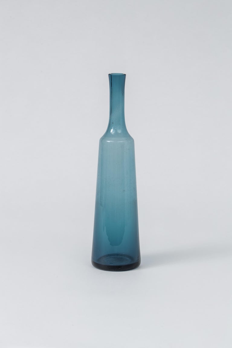Blue Holmegaard Bottle Vessel, Denmark, 1960's For Sale at 1stDibs