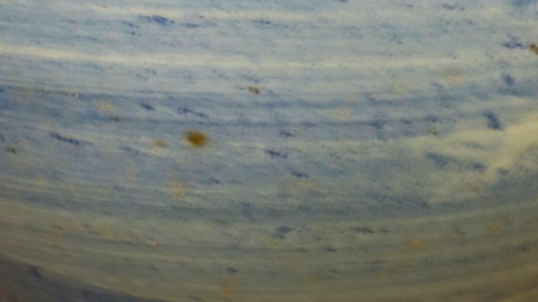 Blue Horizontal Striated Pattern Funnel Neck Vase, China, Contemporary ...