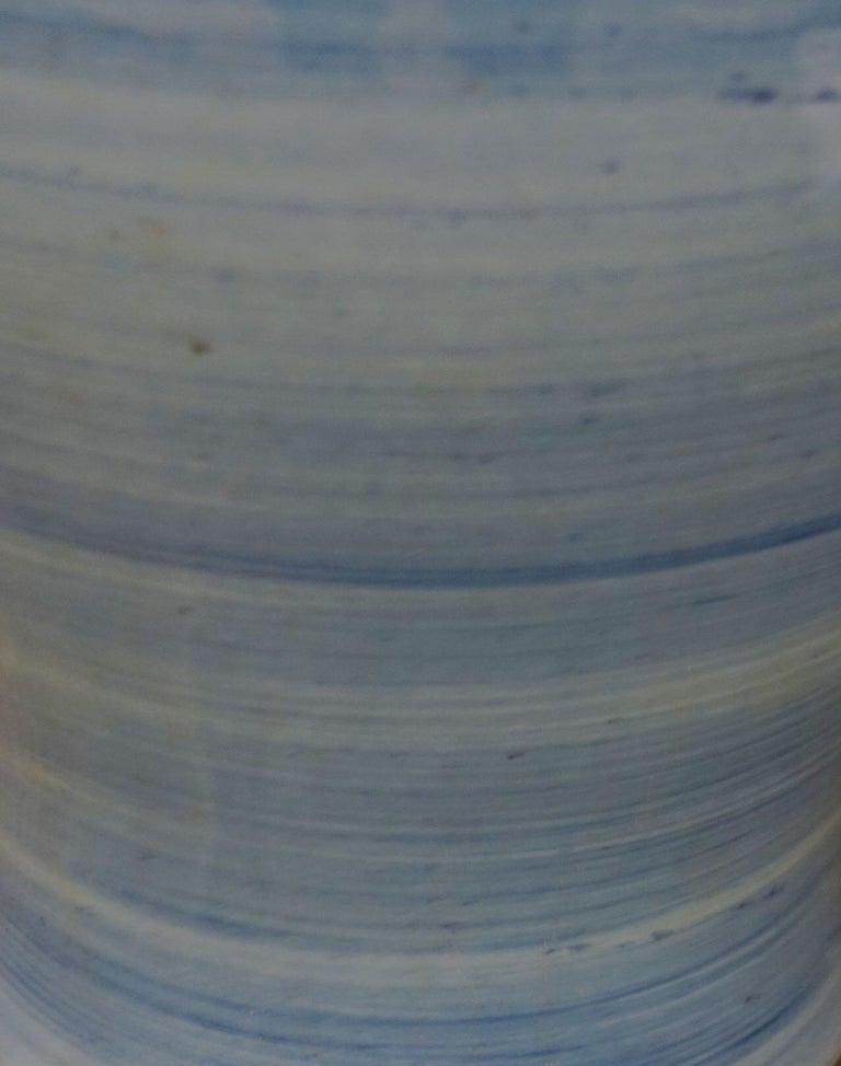 Blue Horizontal Striated Vase, China, Contemporary For Sale at 1stDibs