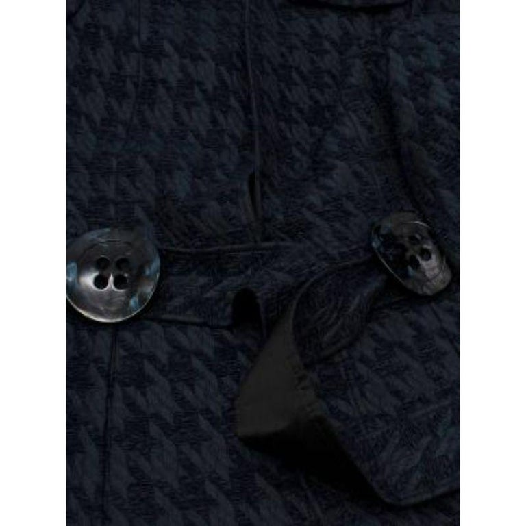 blue houndstooth silk-blend coat For Sale at 1stDibs