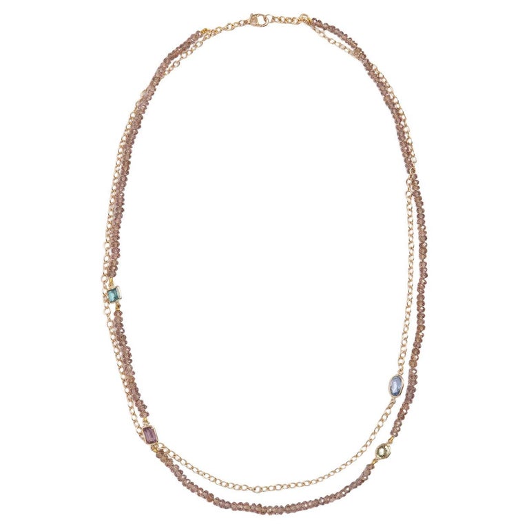 Objet-a - Blue Hour Necklace, Champagne Sapphires, Tourmaline and 18k ...