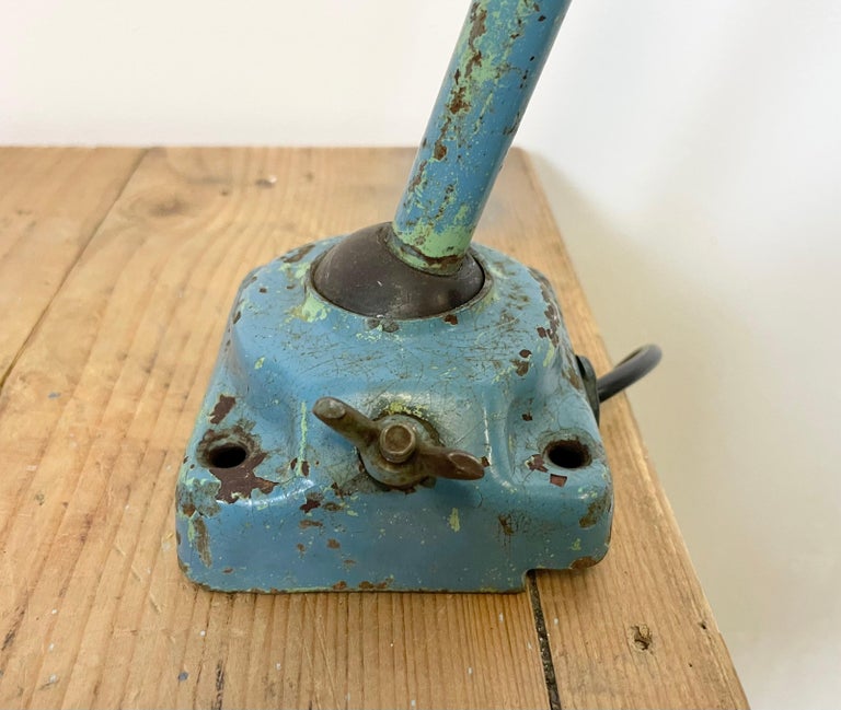 Blue Industrial Table Lamp, 1960s at 1stDibs