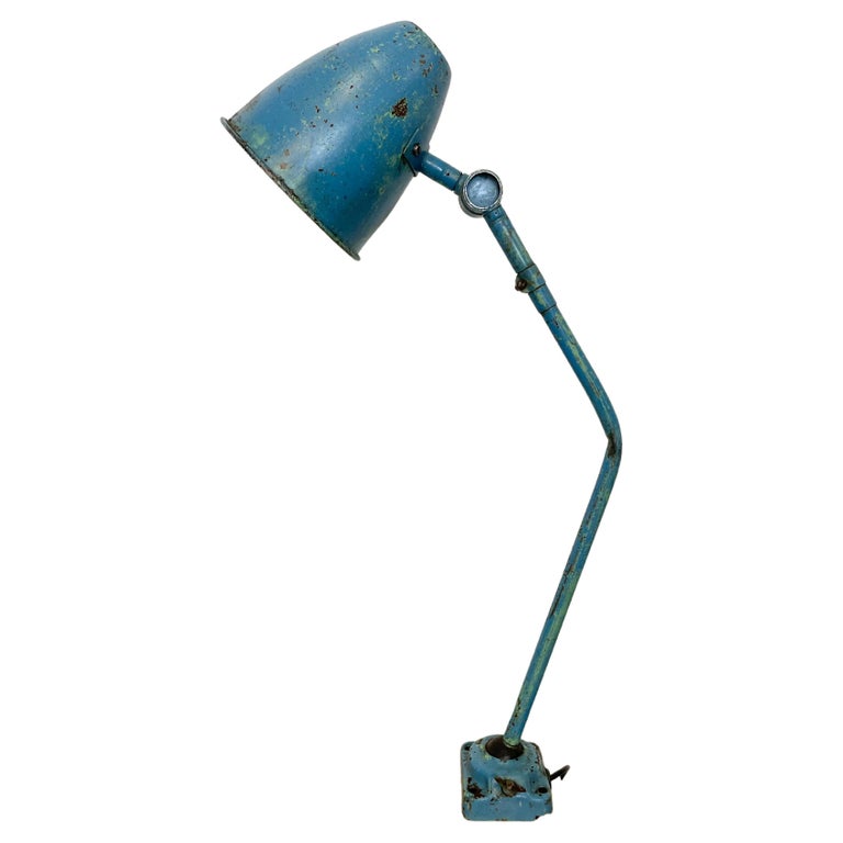 Blue Industrial Table Lamp, 1960s at 1stDibs