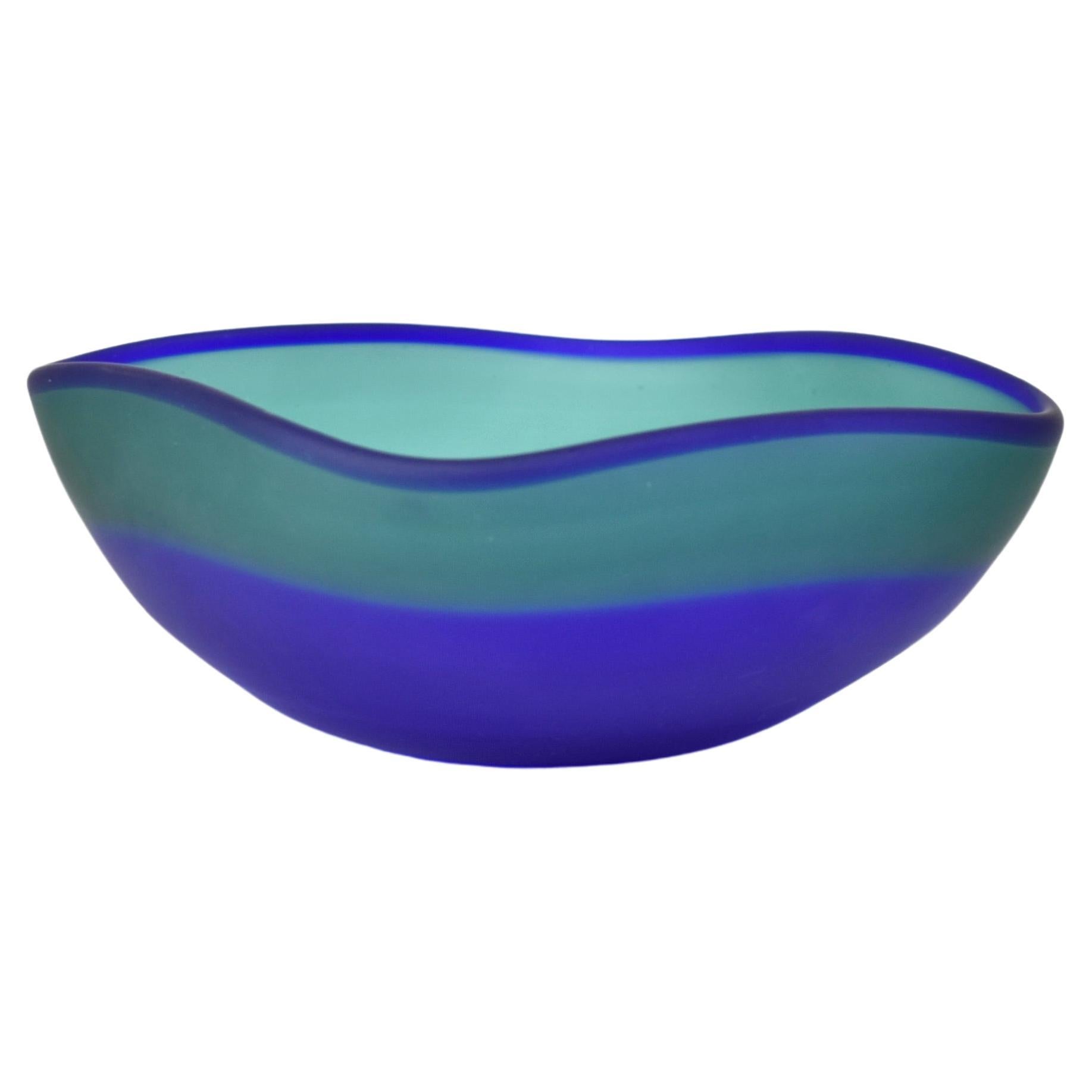 Cobalt Blue Glass Bowl On Stand at 1stDibs