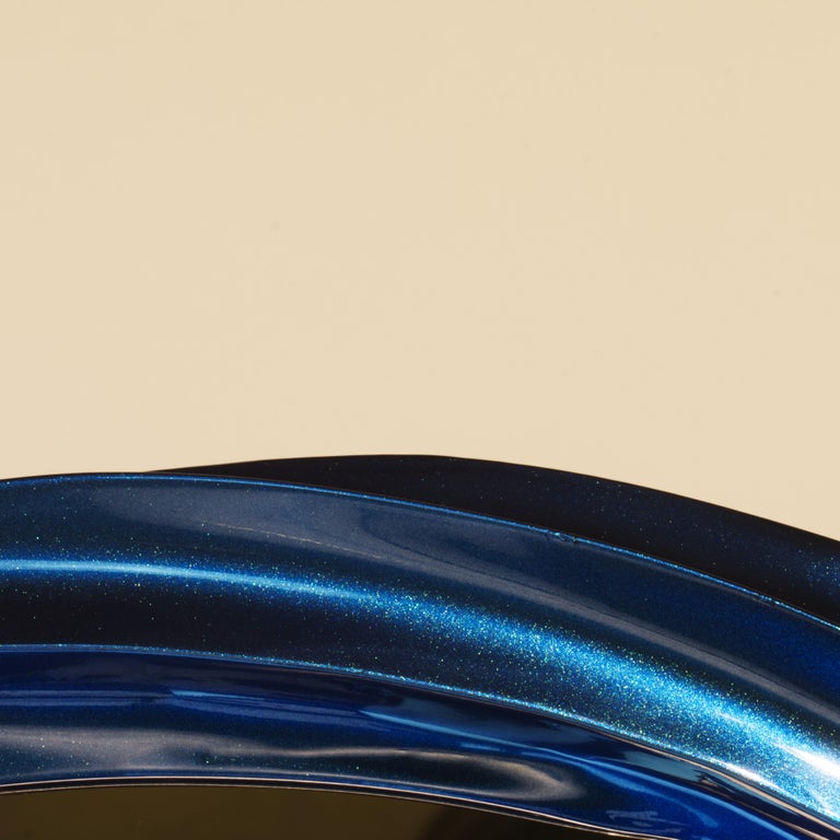 Wave II series Mirror in Blue Jade mixed-media multilayered varnish For ...