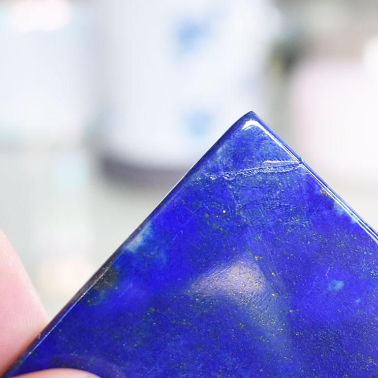 Blue Lapis Lazuli and Marble Stone Rectangular Jewelry or Trinket Box ...