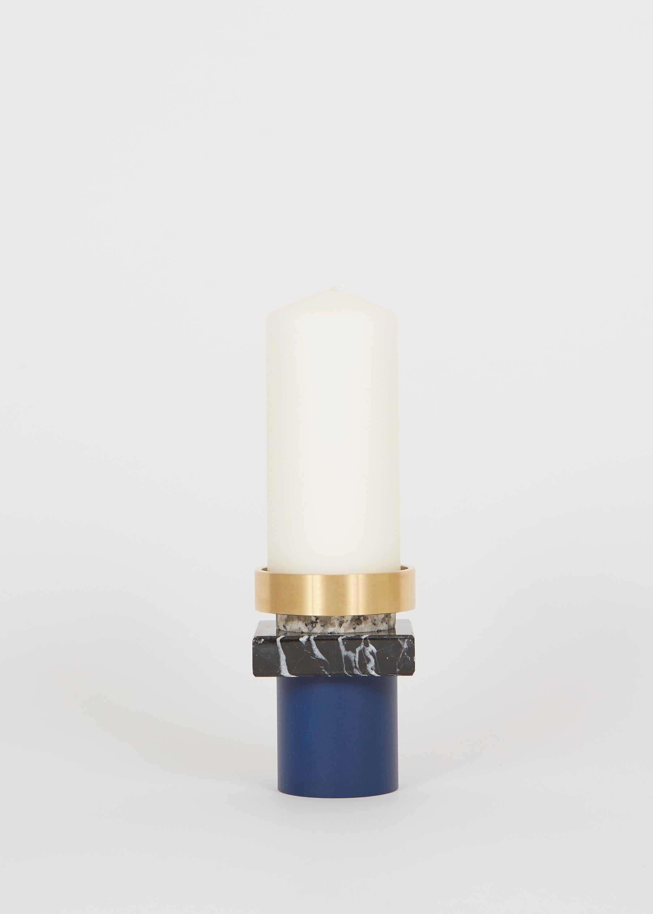21th C Blue Louis Marble and Granite Candle Holder by Marine Breynaert ...