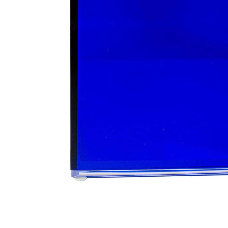Blue Lucite Side Table For Sale at 1stDibs