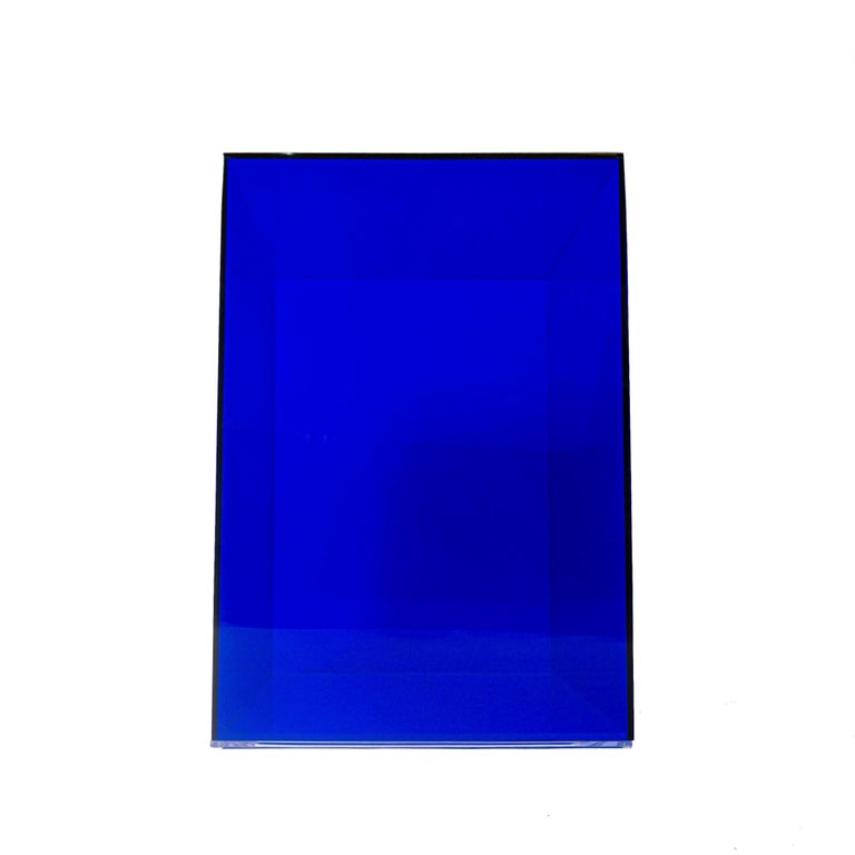 Blue Lucite Side Table For Sale at 1stDibs