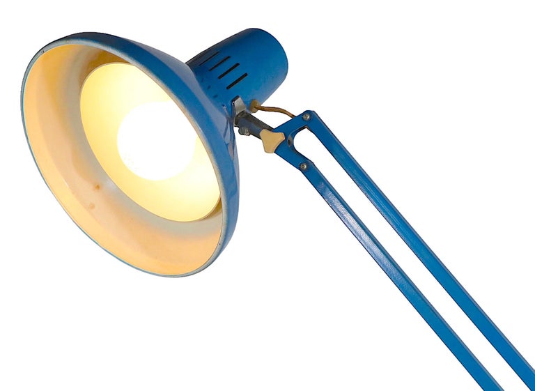 Blue Luxo Angle Poise Architects Task Work Lamp Made in Denmark For ...