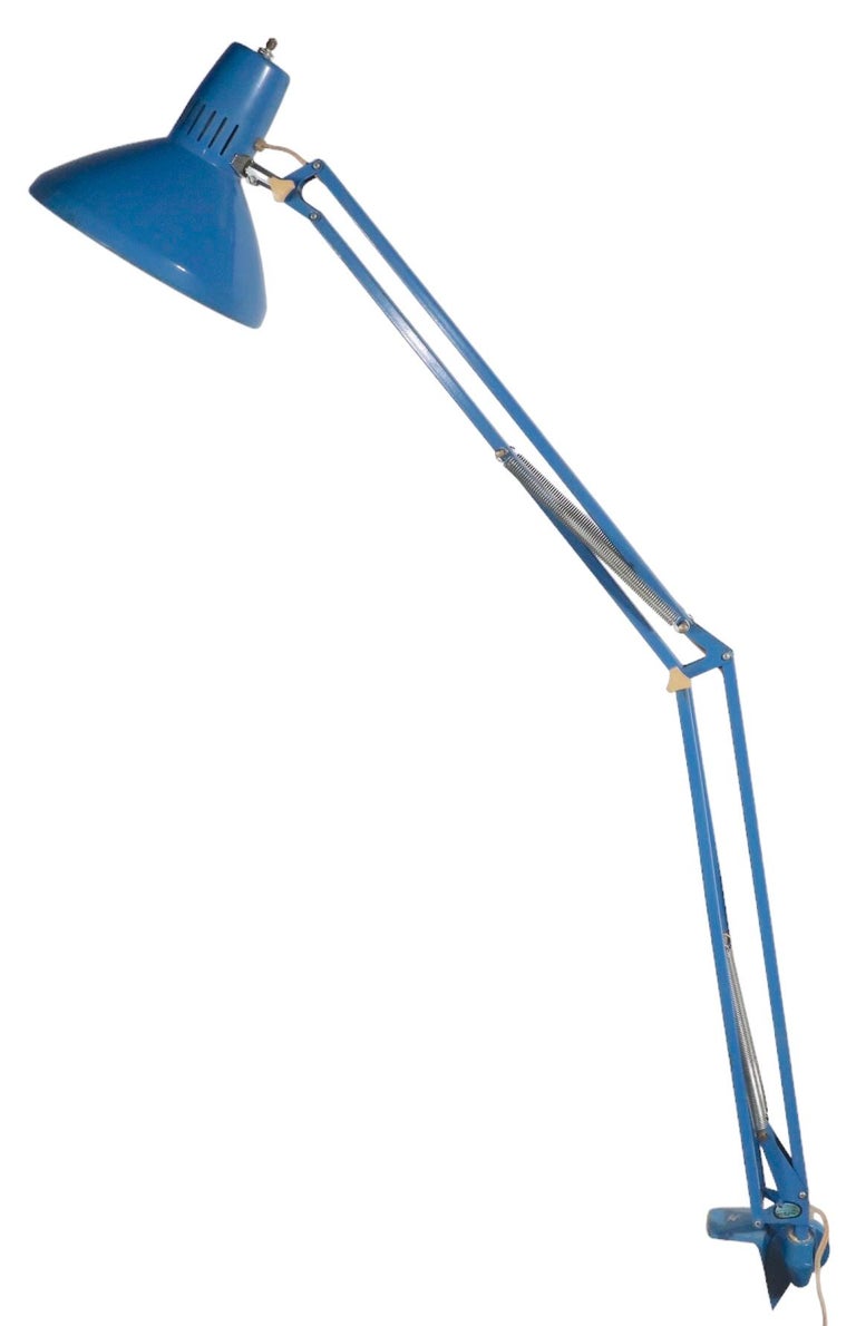 Blue Luxo Angle Poise Architects Task Work Lamp Made in Denmark For ...