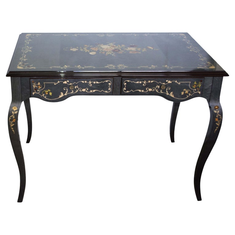 Blue maple writing desk For Sale at 1stDibs
