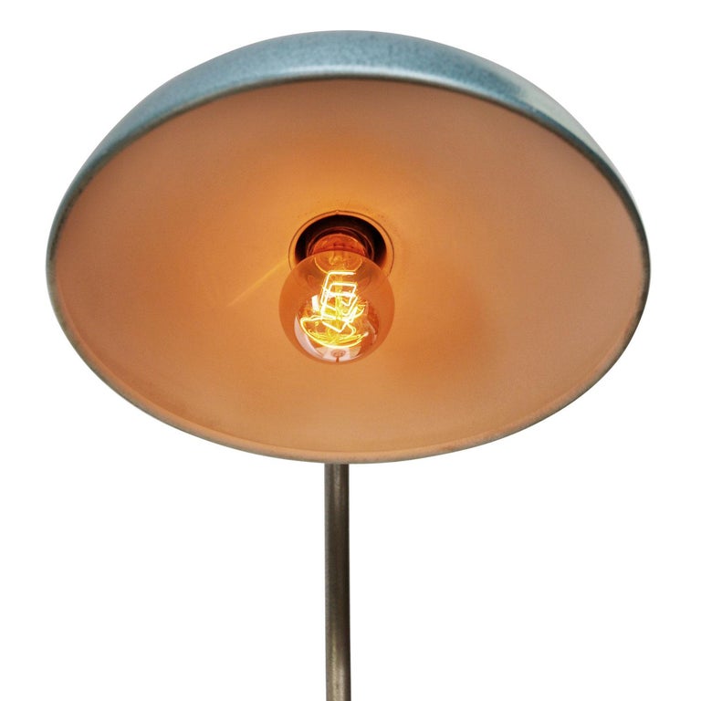 Blue Metal Vintage Industrial Table Desk Lamp at 1stDibs
