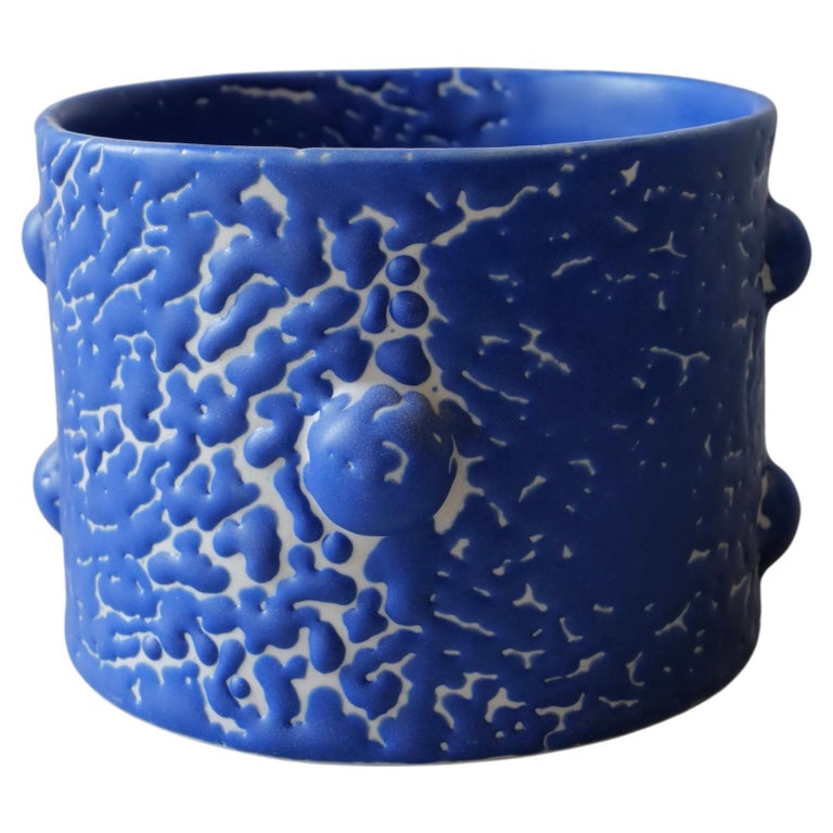 Blue Microcrystalline Glaze Bumps Porcelain Vase by Lana Kova For Sale ...