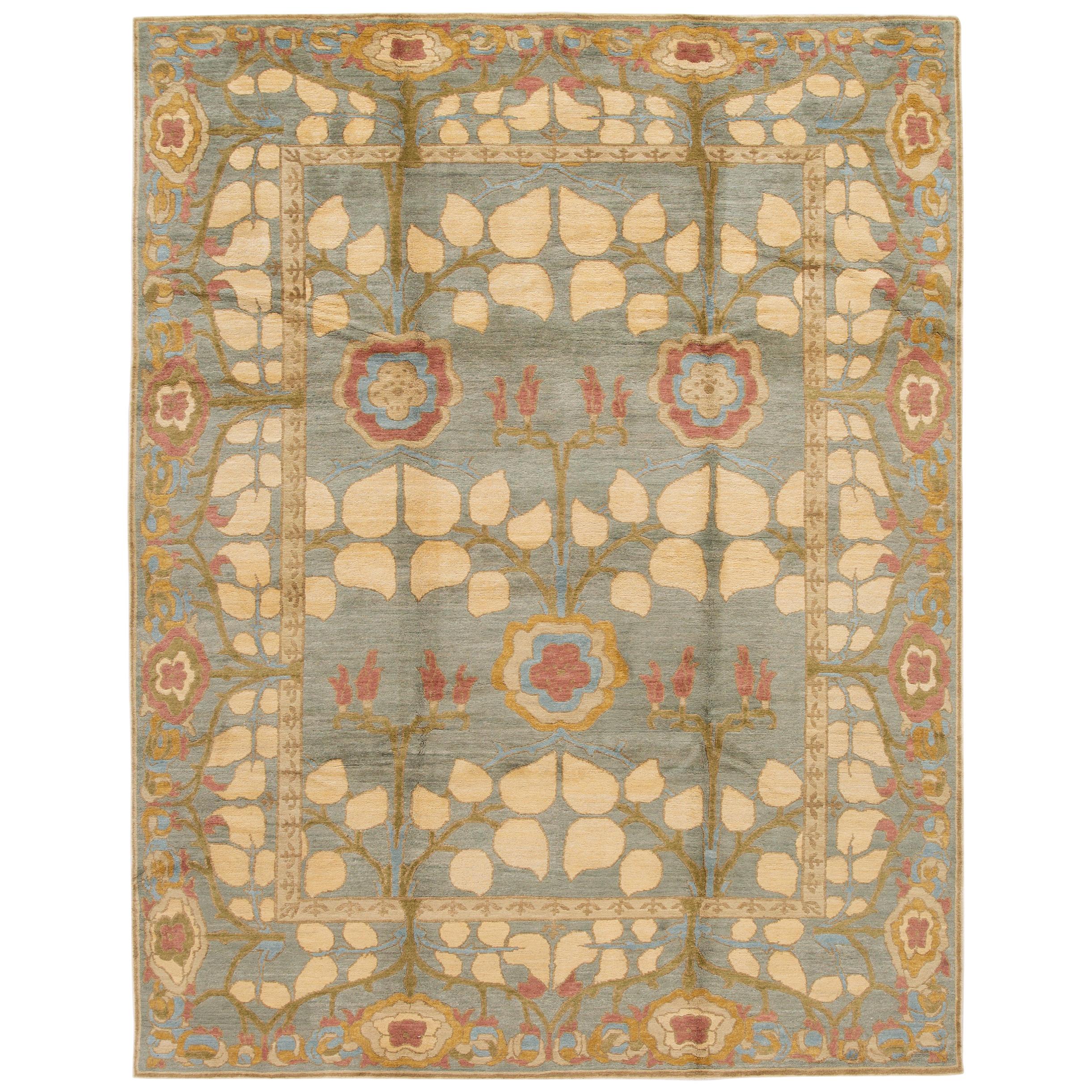 Maroon William Morris Art and Craft Design Runner For Sale at 1stDibs