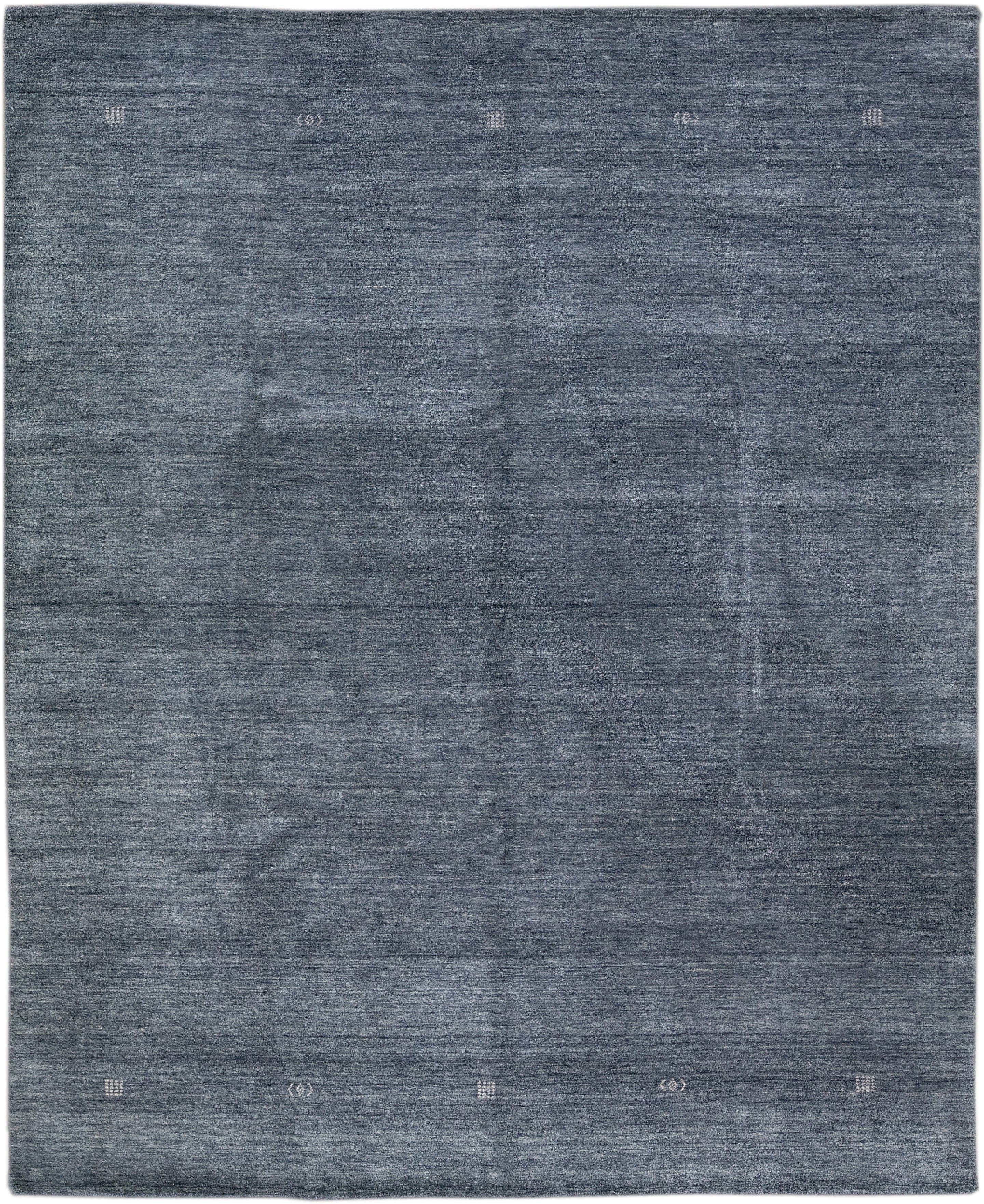 Colorful Modern Gabbeh Rug, Blue Field For Sale at 1stDibs