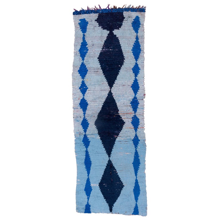 Blue Moroccan Runner at 1stDibs