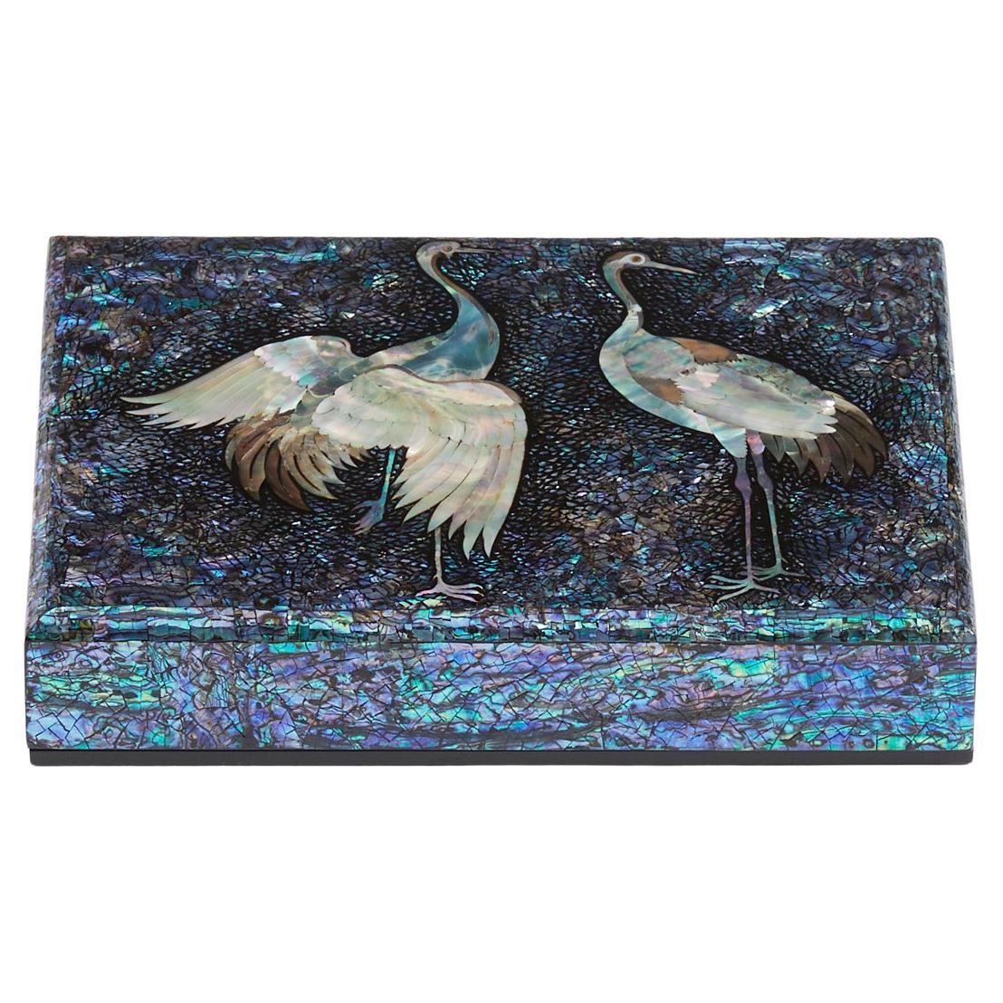 Mother of Pearl Lacquer Box with Chrysanthemum Flowers Design by ...