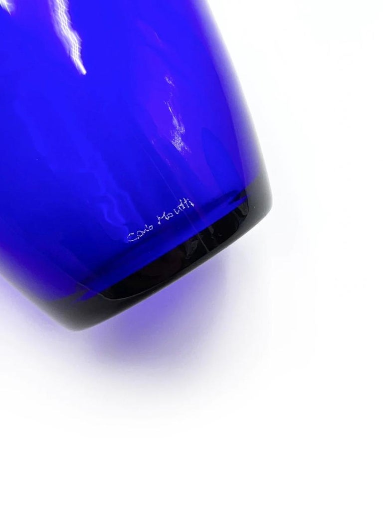 Blue Murano Glass Bottle by Carlo Moretti from the 1980s For Sale at ...