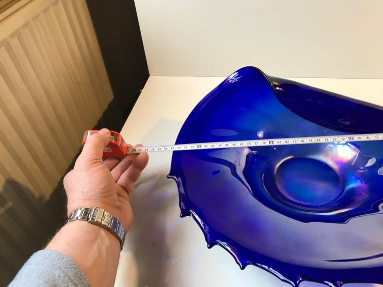 Blue Murano Glass Sea Shell Shaped Bowl, Italy, circa 1960 at 1stDibs