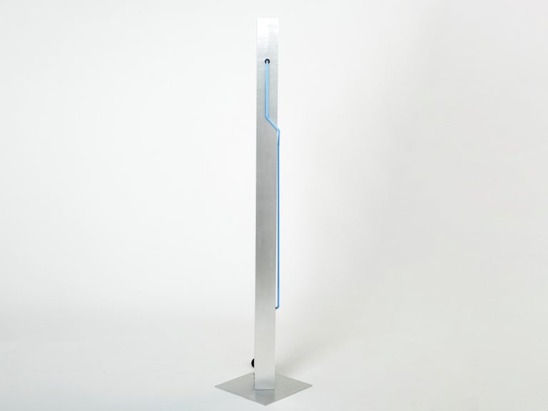 Blue Neon Steel Floor Lamp by Rudi Stern and Dan Chelsea for Kovacs ...
