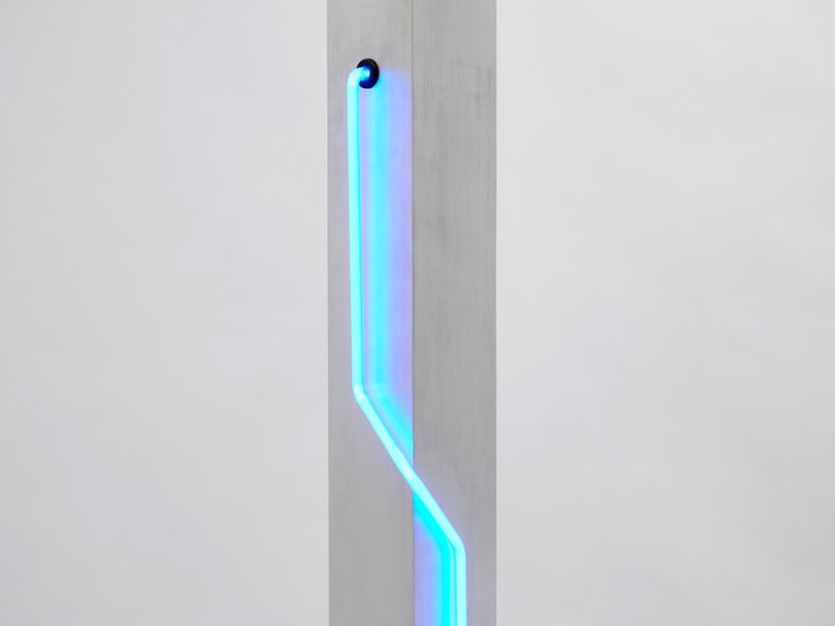 Blue Neon Steel Floor Lamp by Rudi Stern and Dan Chelsea for Kovacs ...