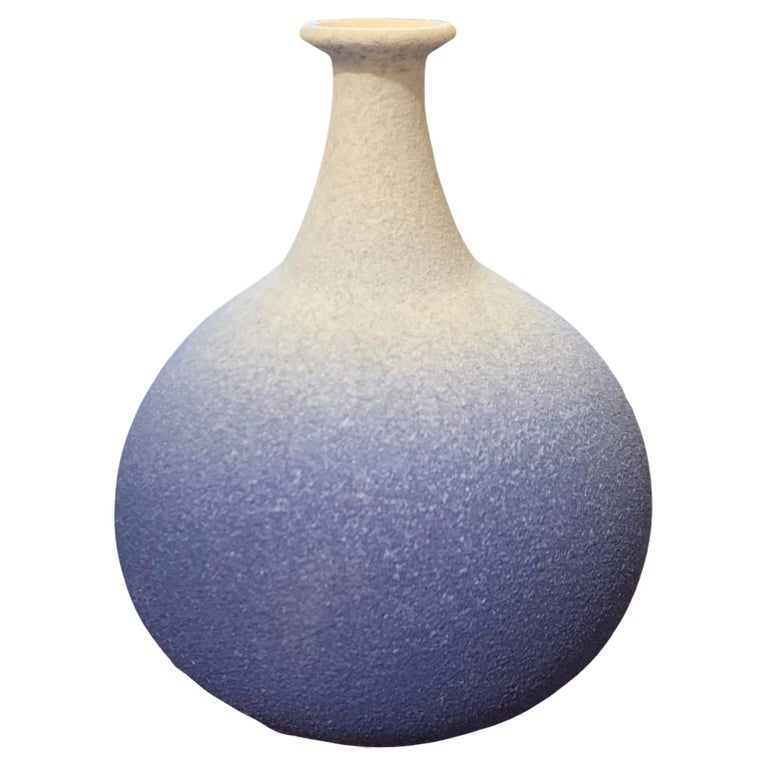 Blue Ombre Glazed Short Squat Shape Vase, China, Contemporary For Sale ...