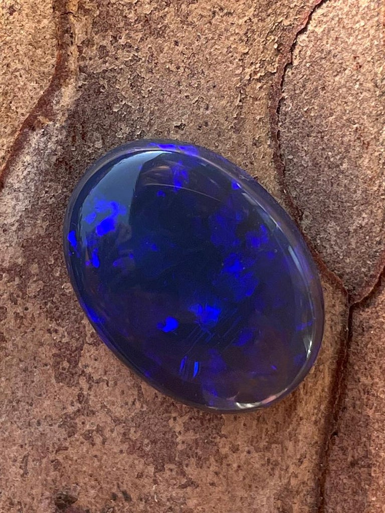 Blue Opal Cabochon 10.31 Ct Deep Neon Blue Natural Australian Stone ...