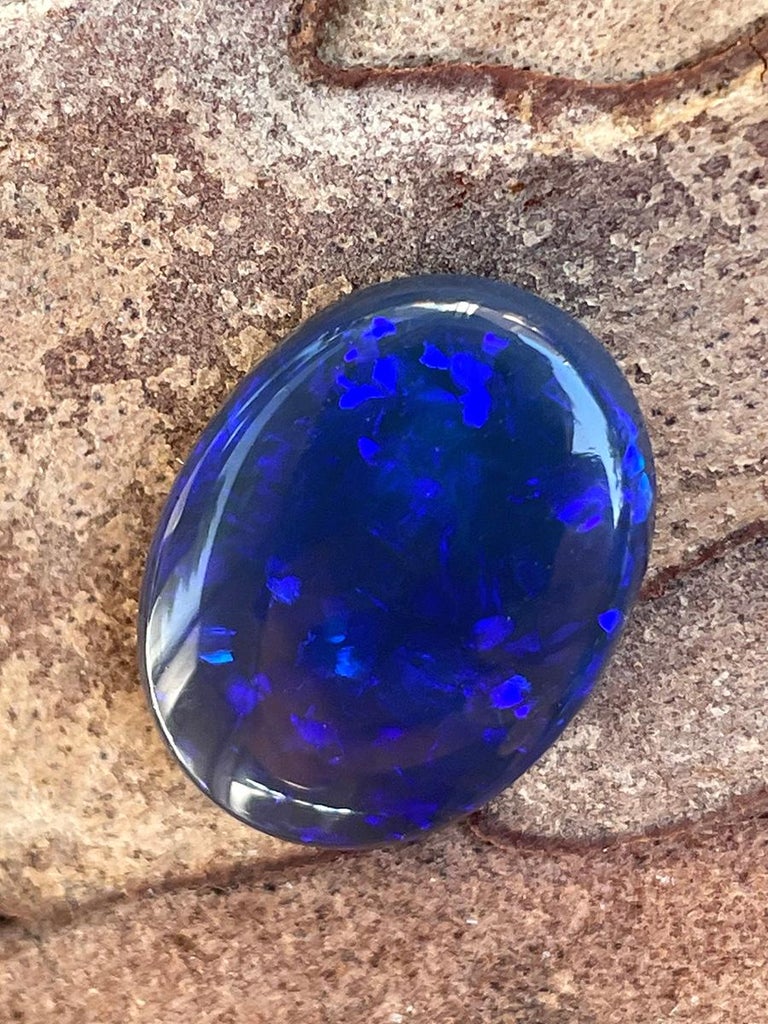 Blue Opal Cabochon 10.31 Ct Deep Neon Blue Natural Australian Stone ...