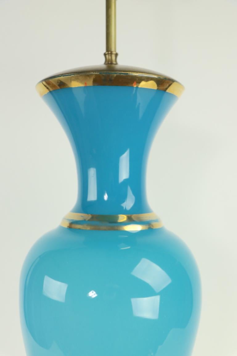 Blue Opaline Glass Table Lamp at 1stDibs | opaline glass lamp