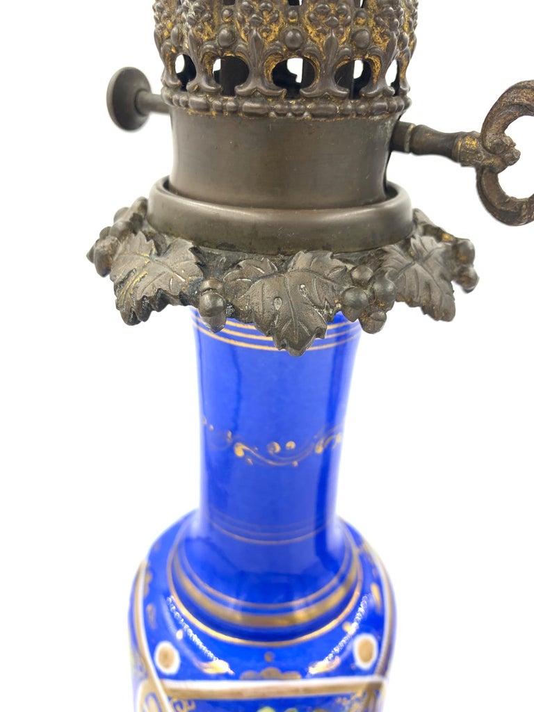 Blue Opaline Oil Lamps for the Turkish Market For Sale at 1stDibs ...