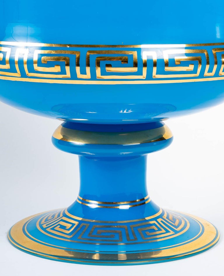 Blue Opaline Vase, 19th Century For Sale at 1stDibs