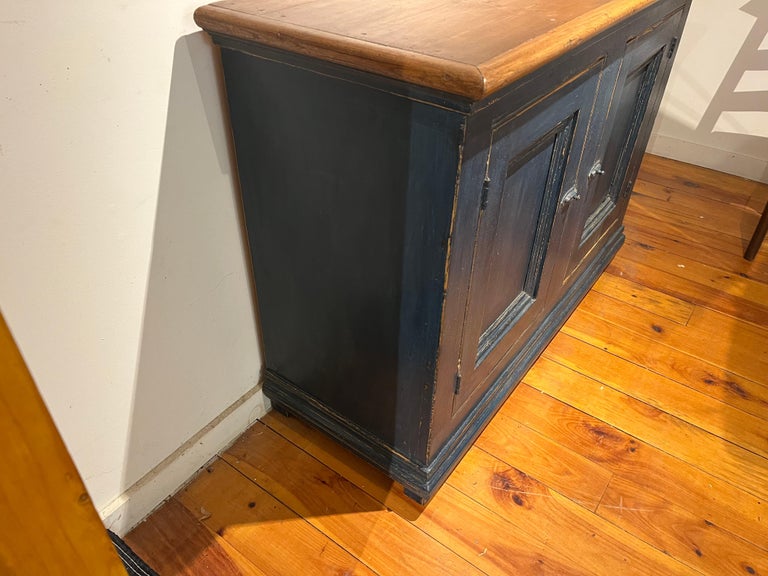 Blue Painted Canadian 2 Door Buffet For Sale at 1stDibs