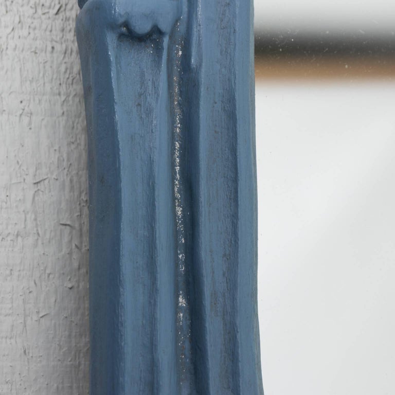 Blue Painted Faux Bamboo Mirror at 1stDibs | blue bamboo mirror ...