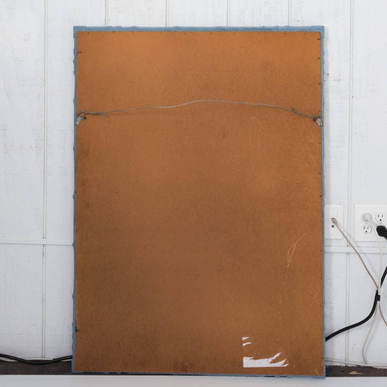 Blue Painted Faux Bamboo Mirror at 1stDibs | blue bamboo mirror ...