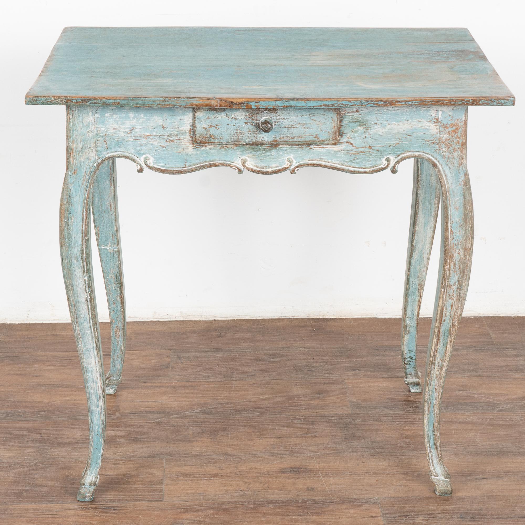 Blue Painted Swedish Side Table With Cabriolet Legs, circa 1800 For ...