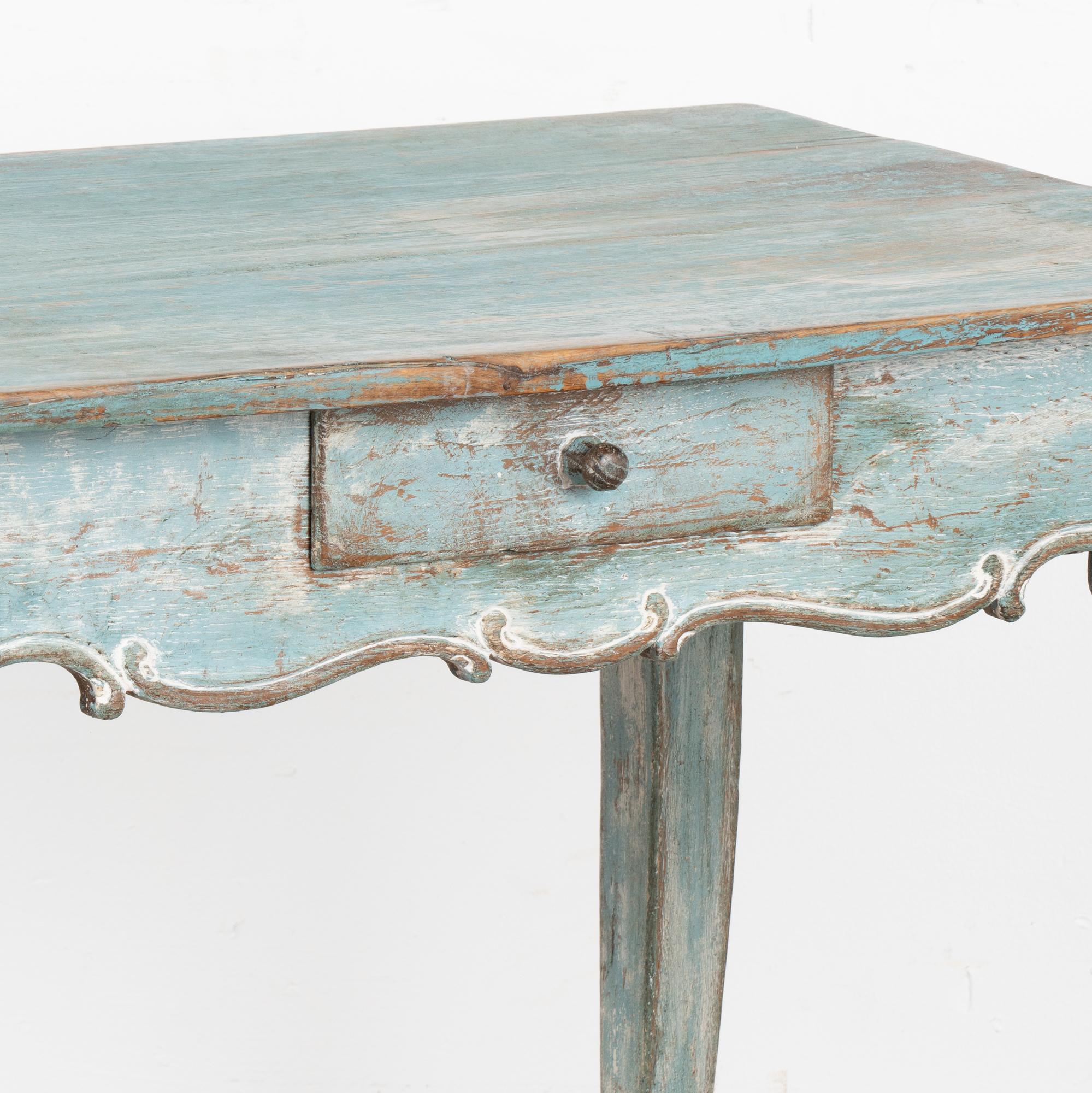 Blue Painted Swedish Side Table With Cabriolet Legs, circa 1800 For ...