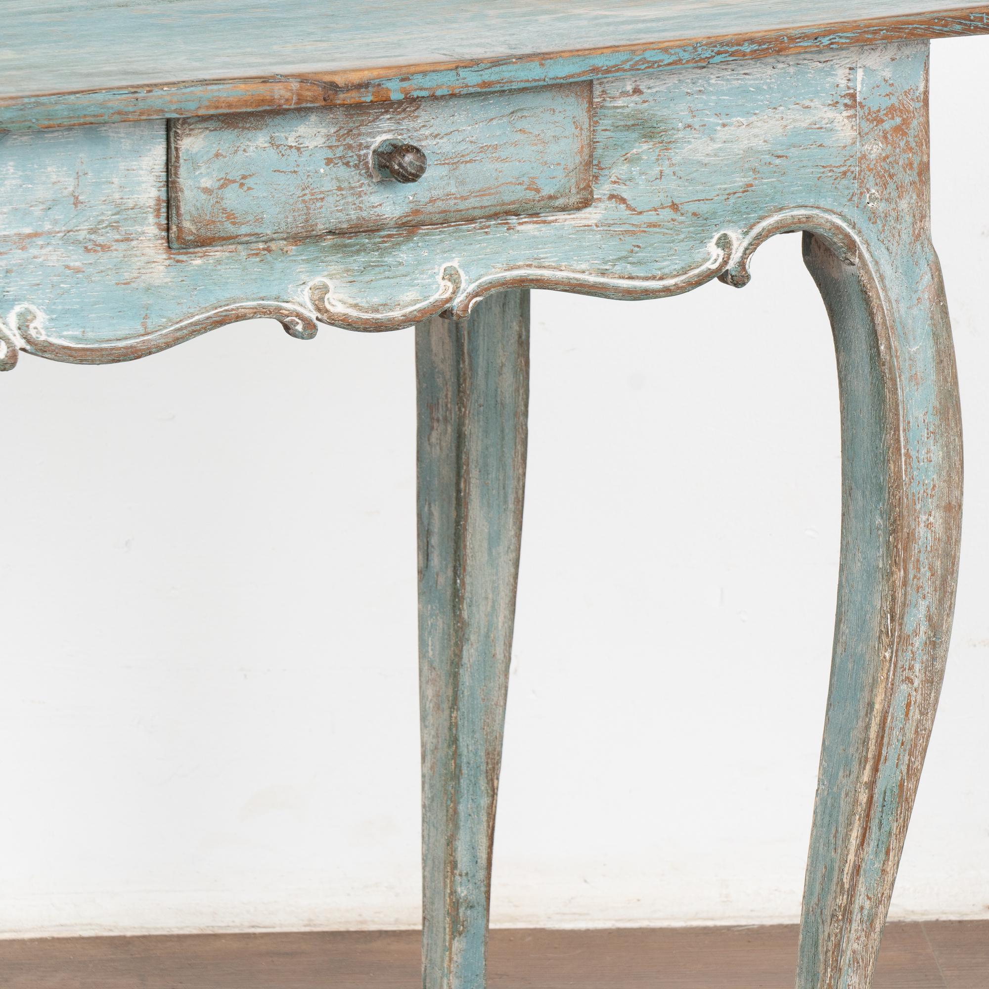 Blue Painted Swedish Side Table With Cabriolet Legs, circa 1800 For ...
