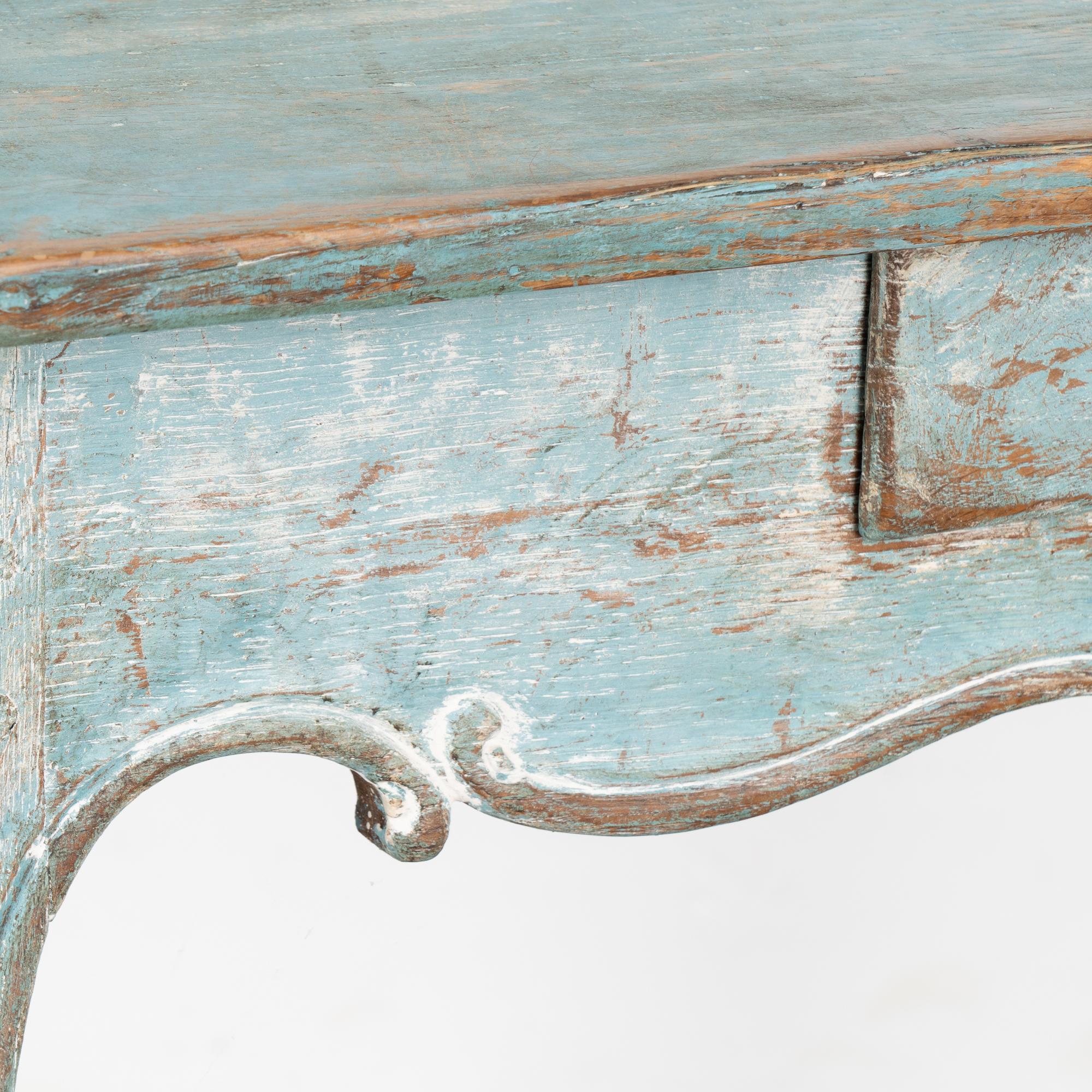 Blue Painted Swedish Side Table With Cabriolet Legs, circa 1800 For ...