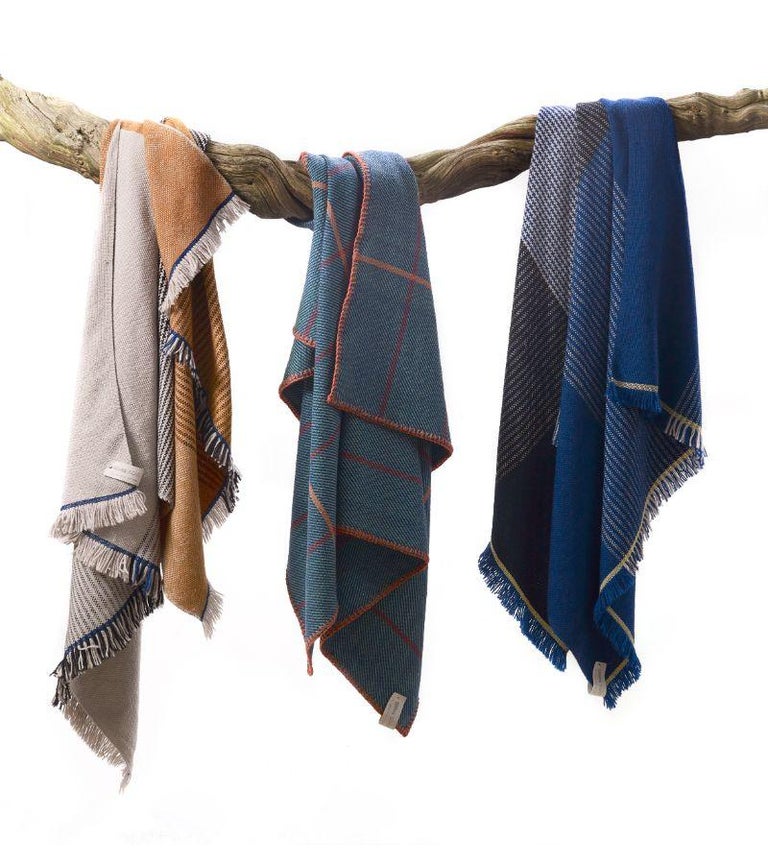 Blue Plaid Ruana by Sebastian Herkner For Sale at 1stDibs
