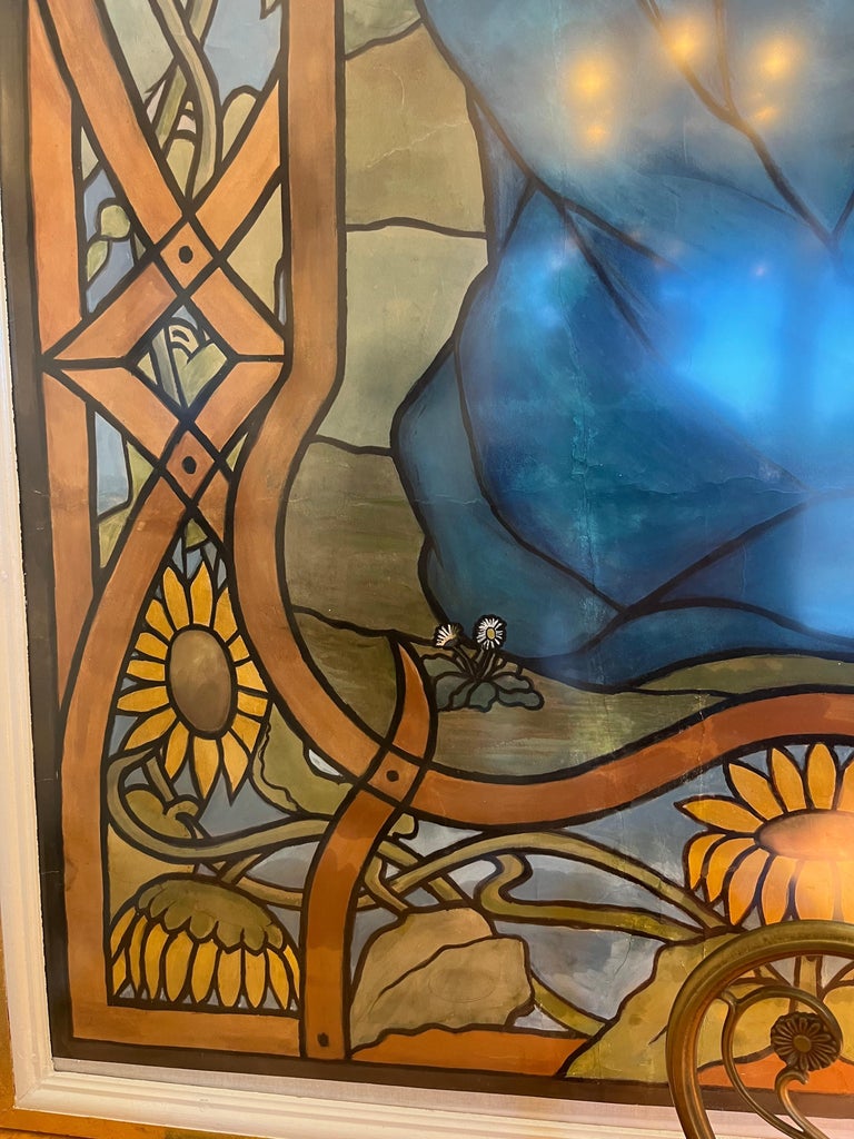 Blue Princess, Grand Art Nouveau Painting, Circa 1905 For Sale at 1stDibs