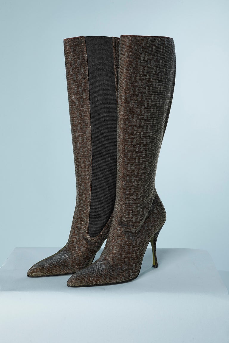 Blue, red and gold hologram fabric boots Dolce and Gabbana NEW For Sale ...