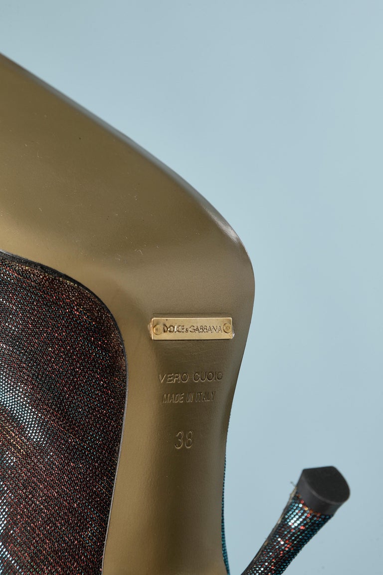 Blue, red and gold hologram fabric boots Dolce and Gabbana NEW For Sale ...