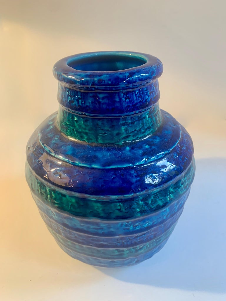 Blue Rosenthal Netter Italian Vase at 1stDibs