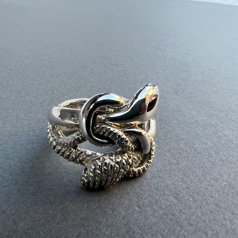 Blue Sapphire Black Diamond Ruby Snake Ring Sterling Silver Animal ...